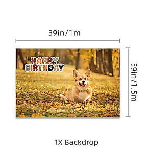 Corgi Party Decorations Backdrop Banner Photography Background Cute Corgi Theme Banner Balloons Cake Toppers Cupcake Toppers Pet Party Kit For Corgi Dog Birthday Party Supplies Decor