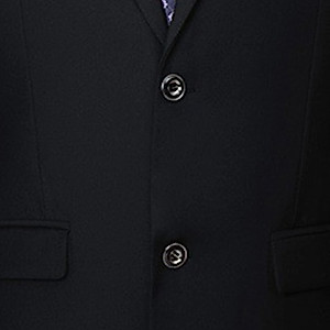 Men's Slim Fit Casual Blazer Jacket 2 Buttons Notched Lapel Formal Dress Jacket Lightweight Business Sport Coat (Black,Large)