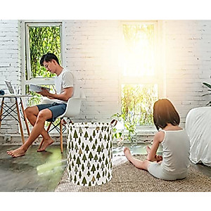 Sanjiaofen Large Storage Bins,Canvas Fabric Laundry Basket Collapsible Storage Baskets for Home,Office,Toy Organizer,Home Decor (Tree)
