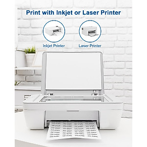1/2" x 1-3/4" Return Address Labels, POLONO Easy Peel Return Address Labels for Inkjet & Laser Printers, 80 Label/Sheet, 25 Sheets