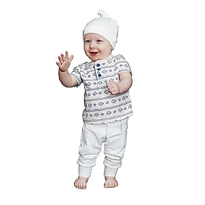 Owlivia Baby Organic Knot Hat, Newborn Hospital Baby Beanies, Unisex Infant Cap (Newborn, Off-White)