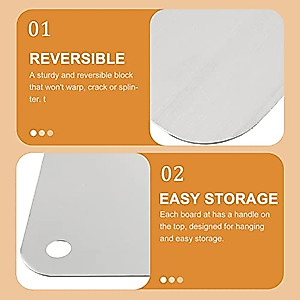 DOITOOL Cutting Boards for Kitchen, Stainless Steel Cutting Board Square Modern Chopping Block Fruit Cutting Block for Home Kitchen (9.44x5.9inch)