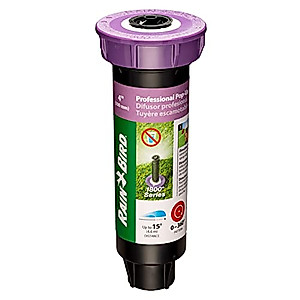 Rain Bird 1804APNP Professional Non-Potable Water Pop-Up Sprinkler, Adjustable 0° - 360° Pattern, 8' - 15' Spray Distance, 4" Pop-up Height, Purple Cap