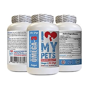 I LOVE MY PETS LLC Dog Protein Supplement - Omega 3 Fish Oil for Dogs - Advanced Premium Quality - epa for Dogs - 180 Softgels (1 Bottle)