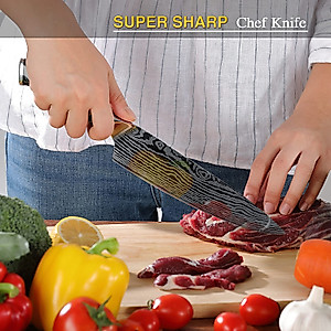 BOLESTA Chef Knife, 8 inch Chef's Knife, Super Sharp Professional German High Carbon Stainless Steel Cooking Kitchen Knives-Rust Resistant,with Micarta Handle and Gift Box