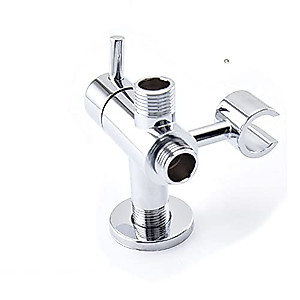 MINJING Bidet Sprayer Kit for Toilet Chrome-Plated Dual Function Bidet Tap Sprayer Wall Mounted Booster Sprayer Single Cold Water Toilet Bidet Douche Spray, Spring Hose, J