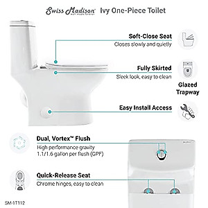Swiss Madison SM-1T112 Ivy One Piece Toilet Dual Flush