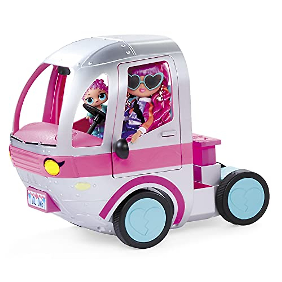 LOL Surprise OMG Glamper Fashion Camper Doll Playset with 55+ Surprises, Fully-Furnished with Light Up Pool, Water Slide, Bunk Beds, Cafe, BBQ Grill, DJ Booth - Gift Toy for Girls Ages 4 5 6 7+ Years