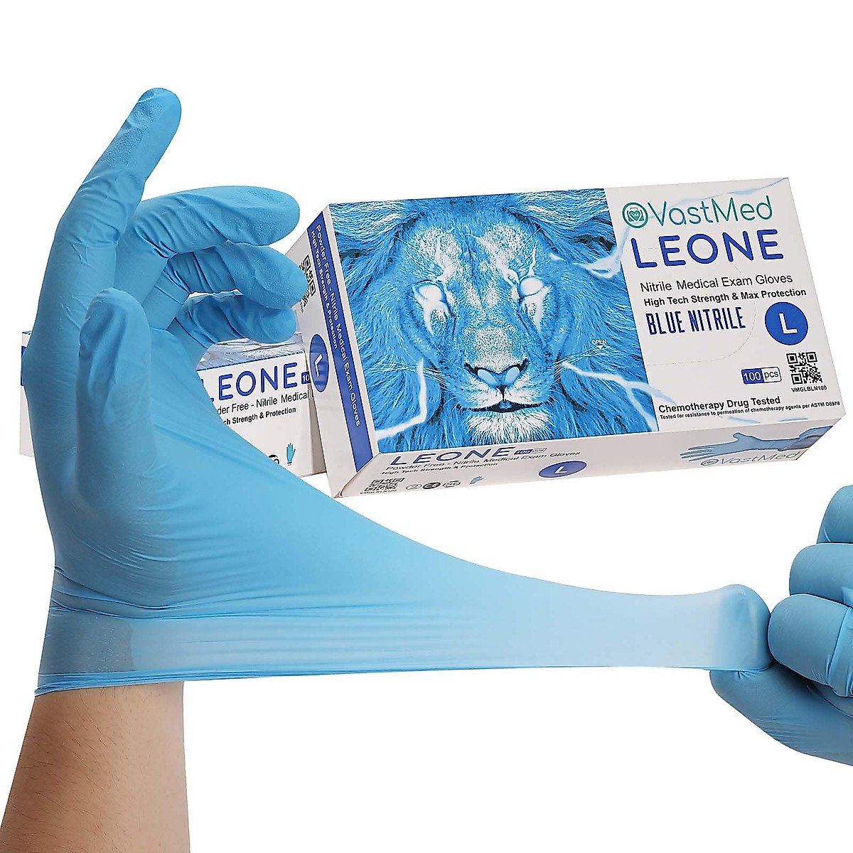 VASTMED 500PCs Dental Grade Examination Leone Nitrile Gloves 4.0G Finger Tips Texture Latex-Free Professional Grade Gloves