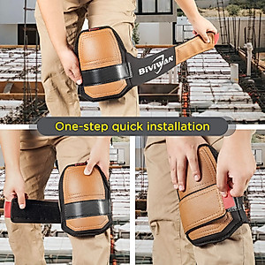Biviwan One Strap Knee Pads,Leather Non-slip Knee Pads, Machine Washable, Durable, Gifts for Men,Large Size