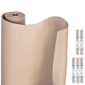 Smart Design Master Solid Grip Shelf Liner - 18 Inch x 24 Feet Total (Set of 6 Rolls) - Non Adhesive, Strong Grip Bottom, Easy Clean Kitchen Drawer, Cabinet, Cupboard Dresser Cover, Non Slip - Taupe