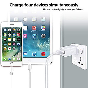 iPhone 12 Charger Box Fast Charging 4.8A Multi Port USB Charger Wall Plug Power Adapter Charging Block Cube Brick Compatible iPhone 14/SE/13/12/11 Pro Max, Samsung Galaxy S22 S21 Ultra S20 S10 Note 20