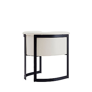 Manhattan Comfort Corso Idustrial Modern Leatherette Dining Chair with Metal Frame in Cream