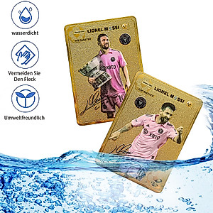 yriiomo Metal Soccer World Cup Trading Card Autographed Collectible Card Game Children's Soccer Fan Birthday