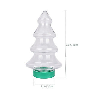 BinaryABC Christmas Tree Candy Jar,Xmas Tree Shape Cookie jars,Christmas Holiday Party Supplies,Christmas Plastic Fillable Ornaments,4Pcs