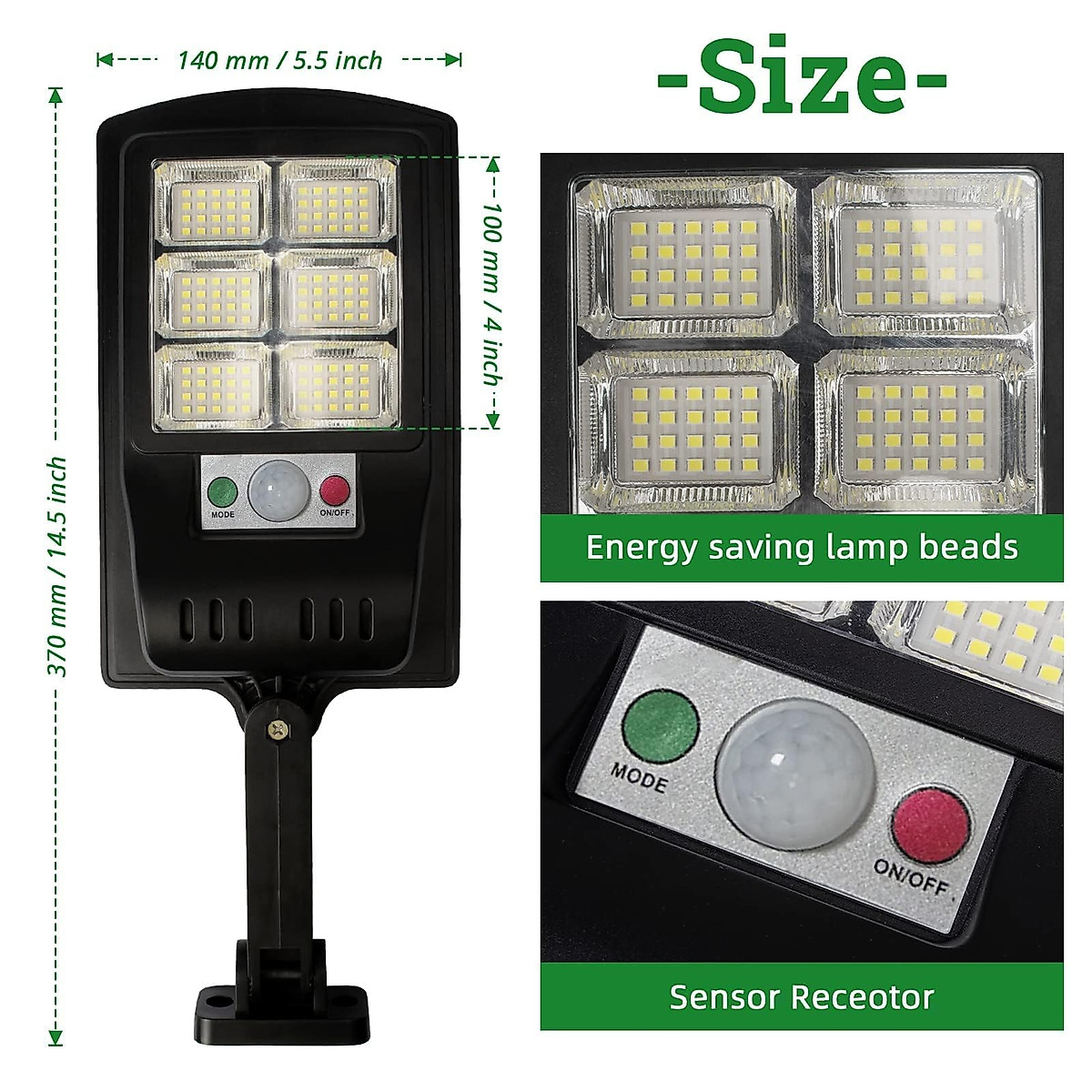 Duewot Solar Lights Outdoor, 120 Led Lamp Waterproof Cordless Solar Flood Light, Security Motion Sensor Light Luces Solares for Patio, Front Door, Deck, Fence, Gutter, Yard, Shed, Path (4 Pack)