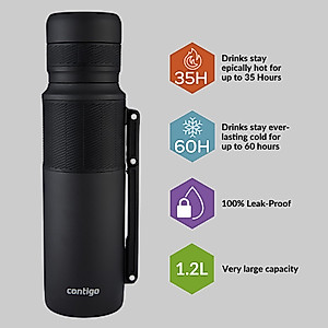Contigo Thermal Bottle Thermalock, Vacuum Insulated Travel Flask, Thermos Flask for Hot Drinks, up to 35h hot & 60h Cold, Leakproof Coffee Tea Bottle, Stainless Steel Travel Mug