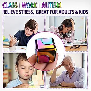 Fidget Spinner Toys Cube Adults, Easter Basket Stuffers for Teens Metal EDC Cool Desk Gadgets Office Toys Small Anxiety Figette Sensory Toy, ADHD Tool Fingears Figet Stress Valentine Gift for Boys