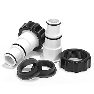 XtremepowerUS 2 Pieces Set Replacement Hose Adapter with Collar for Above Ground Swimming Pool 1.5" to 1.25" Hose Adapter for Threaded Pumps & Plunger Valve