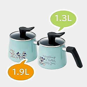 Skater ANMP1-A Multi-Pot, 0.3 gal (1.3 L) For Gas Fire, 7 in 1, All-purpose Pot, Rice Cooker, Milk Pan, Fryer, One-Handled Pot, Disney Mickey Mouse