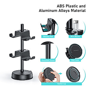 MANMUVIMO Desktop Controller Stand Holder with Anti-Slip Heavy Base Stable Suction Cup, Universal Controller Storage Display Stand for Desk Compatible with PS5/PS4/Xbox Series/Xbox One/Switch Pro