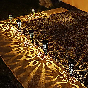 Go2garden 6Pcs Solar Lights Outdoor Decorative Conical Garden Stakes for Patio, Yard, Lawn, Pathway Decor Landscape Lighting (Black)