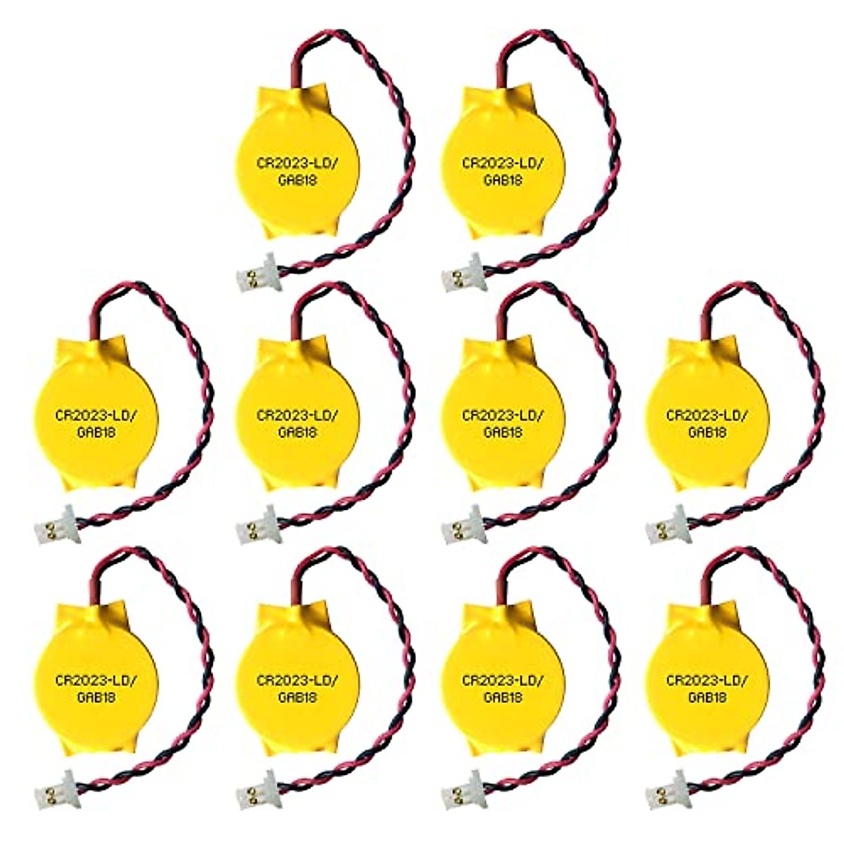 EEMB 10PACK 3V CR2032 CMOS Battery with Wire Leads and MOLEX Connector Computer Replacement Battery for Alienware R1 M18 Area-51 M9700