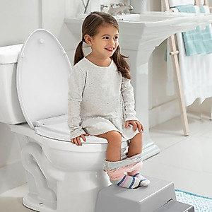 MUNNAR CR107 Toilet Seat with Toddler Seat Built in, Potty Training Toilet Seat, with Slow Close and Magnet, Easy Cleaning, for Toddlers, Children and Adults, Elongated, White, 18.5"