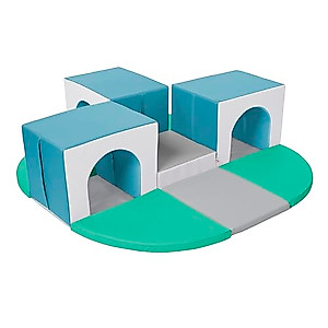 ECR4Kids SoftZone Triple Tunnel Maze, Toddler Playset, Contemporary, 9-Piece
