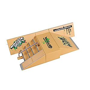 Aestheticism Skate Park Kit, with Interesting Accessories, Experience More Gameplay and Happiness for Kids - Ramp Parts for Fingerboard Skate Park Ultimate Parks Training Props