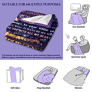 YRAQLVU Gifts for Mom, Mom Birthday Gift from Son, Soft Cozy Flannel Fleece Blanket with Letter Filled with Gratitude for Mother, for Mom, to My Mom Throw Blanket 50" x 60"