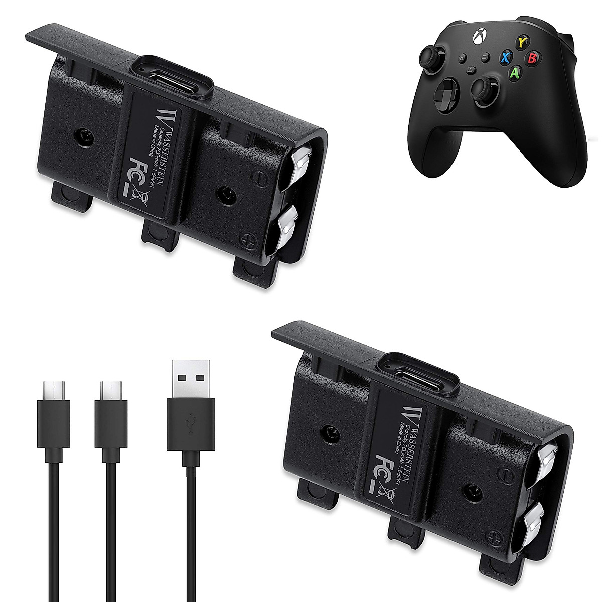 Wasserstein 700mAh Controller Battery Packs Compatible with Microsoft Xbox Wireless Controller 2020 Model (Xbox Series X, Xbox Series S, & Xbox One) - Make Your Gaming Experience Convenient