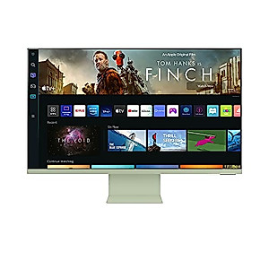 SAMSUNG M8 Series 32-Inch 4K UHD Smart Monitor & Streaming TV with Slim-fit Webcam for PC-less Experience, Netflix, HBO, Prime VOD, & more, Apple Airplay, WiFI, BT, Built-in Speakers, 2022, Green