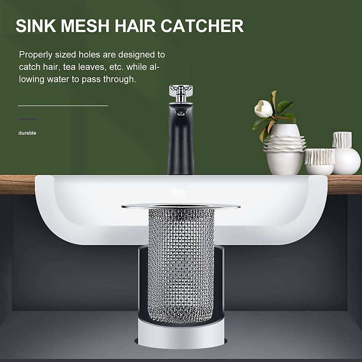 4pcs Filter Hair Catcher for Sink Drain Hair Trap Drain Hole Trap Sink Mesh Strainer Basin Drainage Strainer Sink Mesh Hair Catcher Drain Cover Mesh Sink Strainer Sink Drainer