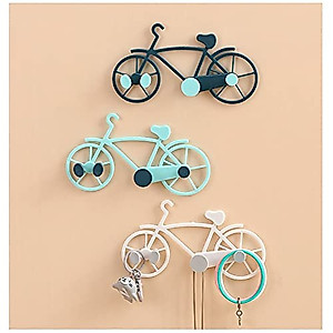 JruiZhp Coat Rack Coat Hooks,Household Free Punching Wall Hanging Coat Rack Creative 3Pcs Bicycle Three- Dimensional Decorative Hook Bedroom Living Room