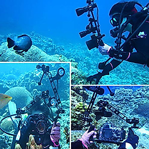 WLPREOE 2 PCS x 1" Inch Aluminum Standard Long Ball Clamp Mount for Underwater Diving Light Arm System,Work with Ram Mounts