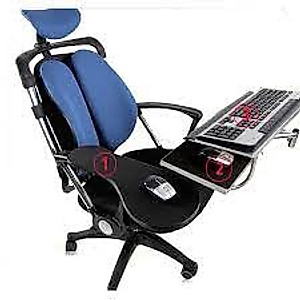 Ergonomic Laptop Keyboard Mouse Chair Stand Mount Holder Installed to Chair