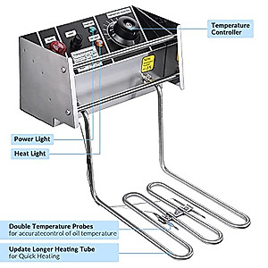 WeChef Large Commercial Deep Fryer 5000W 24L Stainless Steel Electric Countertop Restaurant Equipment Dual Tank Basket