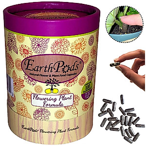 EarthPods Premium Flower Fertilizer - Easy Organic Flower Plant Food Spikes - 100 Capsules - Boost Blossoms (Great for Roses, Potted Annuals, Perennials, Flower Bulbs, Hanging Baskets)