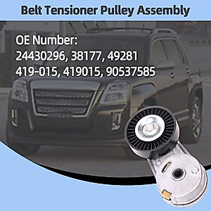 Automatic Belt Tensioner with Pulley Fits for Chevrolet Equinox Malibu HHR Cobalt Cavalier Classic,Fits for Saturn Aura Vue Sky Ion L300 L200 LW200 LS LW1,Fits for Terrain Alero Regal Verano,24430296