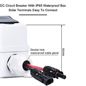 DC Miniature Circuit Breaker, 2 Pole 1000V 63Amp Isolator for Solar PV System, DIN Rail Mount Chtaixi DC Disconnect Switch Solar Disconnect Switch with Outdoor IP65 Waterproof Box