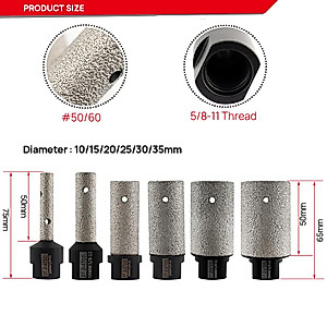 DT-DIATOOL Diamond Finger/Milling Bit Diameter 1"(25mm) for Enlarging or Repairing Holes of Porcelain Tile Hard Ceramic Marble Aretficial Stone