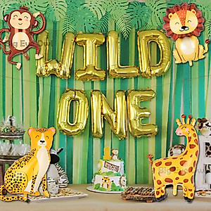 Jungle Safari Animal Balloons Birthday Party Decorations Giant Safari Balloon For Boy Wild One Theme Zoo Monkey Elephant Zebra Leopard Crocodile Giraffe Shaped