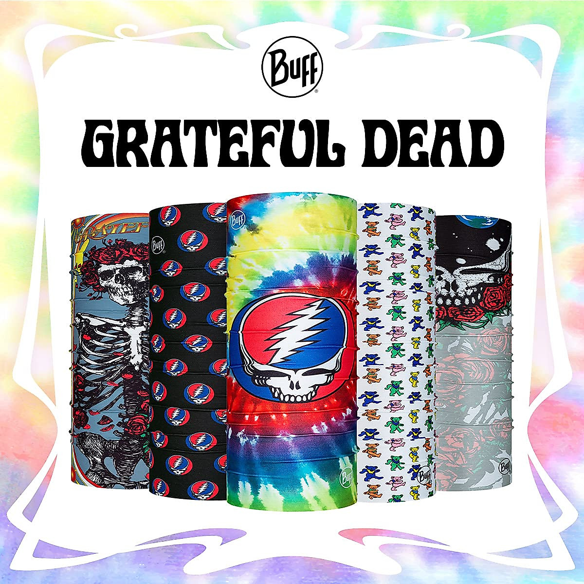 BUFF Original EcoStretch Neck Gaiter, UPF 50 Sun Protection, Breathable, Versatile, Quick Dry Face Mask, Syf Tie Dye, Adult Size