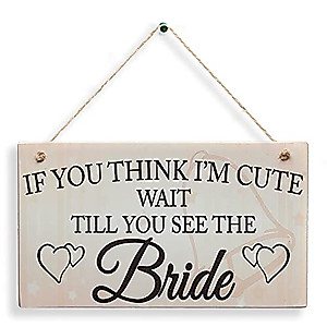 CAKIROTS Wedding Party Engagement Decoration Love Bride Friendship Sign Decor Rope Signs Flower Girl Hanging Plaque Gift 10x6 Inches