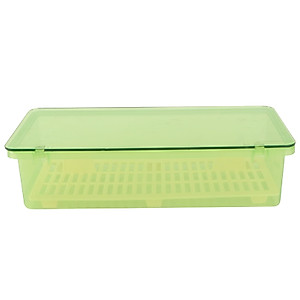 DOITOOL Flatware Tray with Lid and Drainer, Tableware Utensil and Cutlery Drawer Organizer with Lid Covered Silverware Tray to Keeps Your Cutlery Organized and Protected ( Brown )