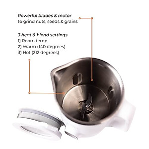 NUTR Machine Automatic Nut Milk Maker, Homemade Almond, Oat, Coconut, Soy, or Plant Based Milks and Non Dairy Beverages, Boil and Blend Single Servings, Stainless Steel, Self-Cleaning, White