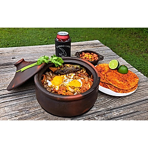 High Wind Flamed Dark Primitive Cooking Pot - Pre Seasoned - Made from Fire Clay: Suitable for Stove Top and Open Fire