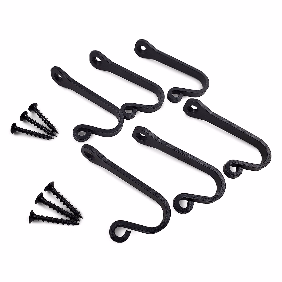 Claimed Corner - Cast Iron Wall Mounted Coat Towel Hat Scarf Bag Hook - 5 Pack (Multi Purpose (Black))