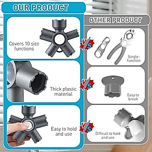 Enhon 10 in 1 Faucet Aerator Removal Tool Faucet Aerator Key for Hidden Threaded Aerator/Aerator with Housing (Cut Edge&Round) Aerator Tool with Size M16.5/M18.5/M21.5/M22/M24/M28 Aeration Tool